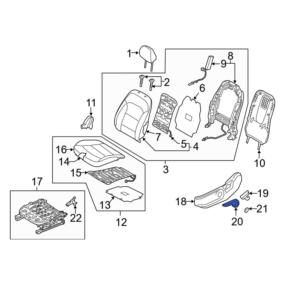 Hyundai OE 88195F2000TRY - Front Left Outer Seat Height Adjuster Handle