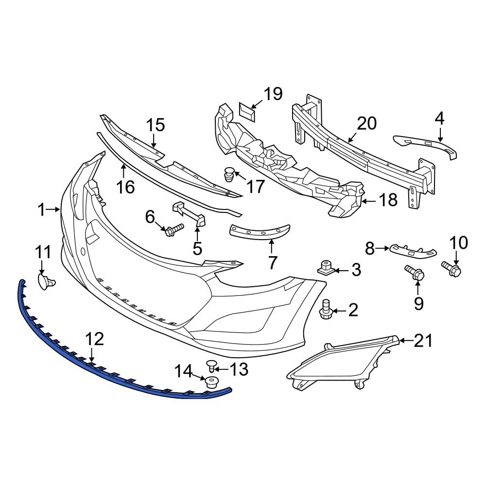 Hyundai OE 86590A5000 - Front Valance Panel