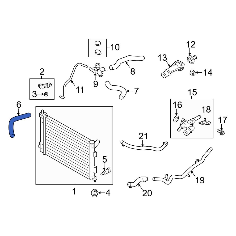 Hyundai OE 254123X601 - Lower Radiator Coolant Hose