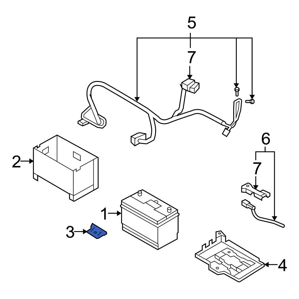 Hyundai OE 3716022000 - Battery Hold Down
