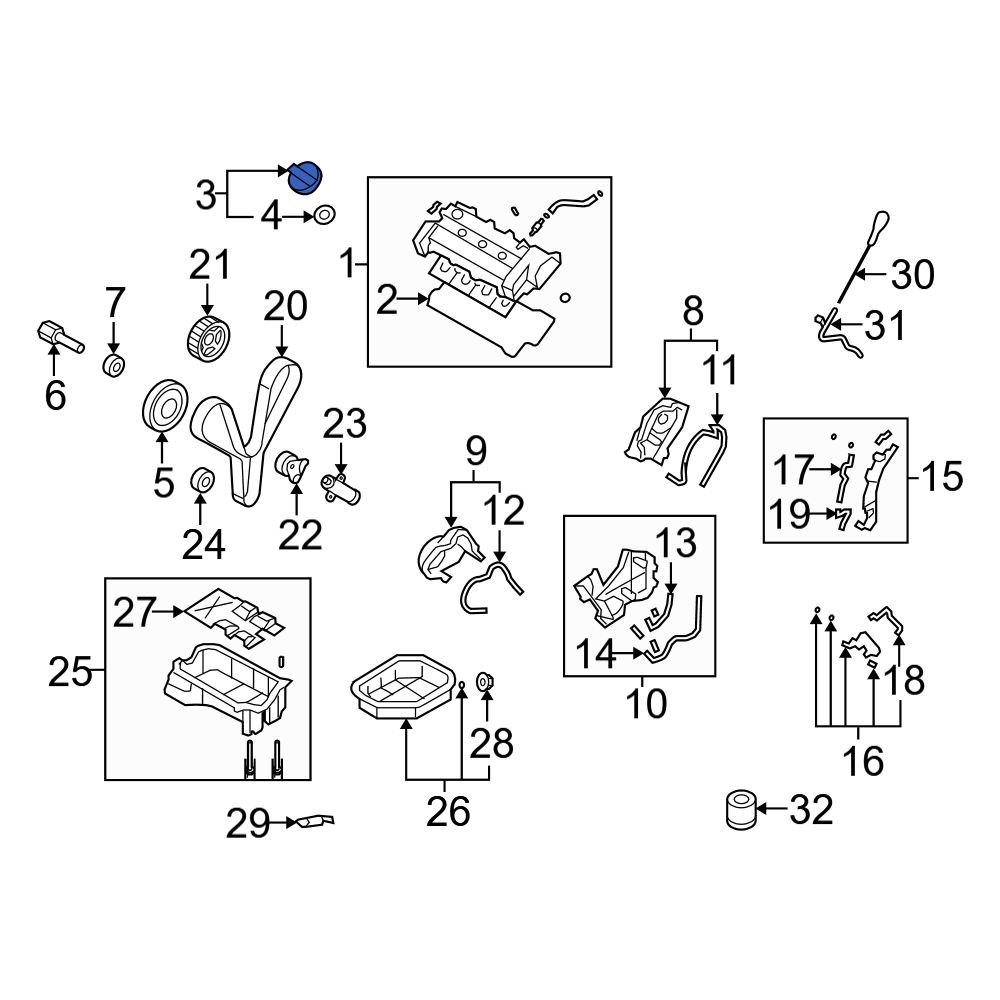 Hyundai OE 2651026611 - Engine Oil Filler Cap