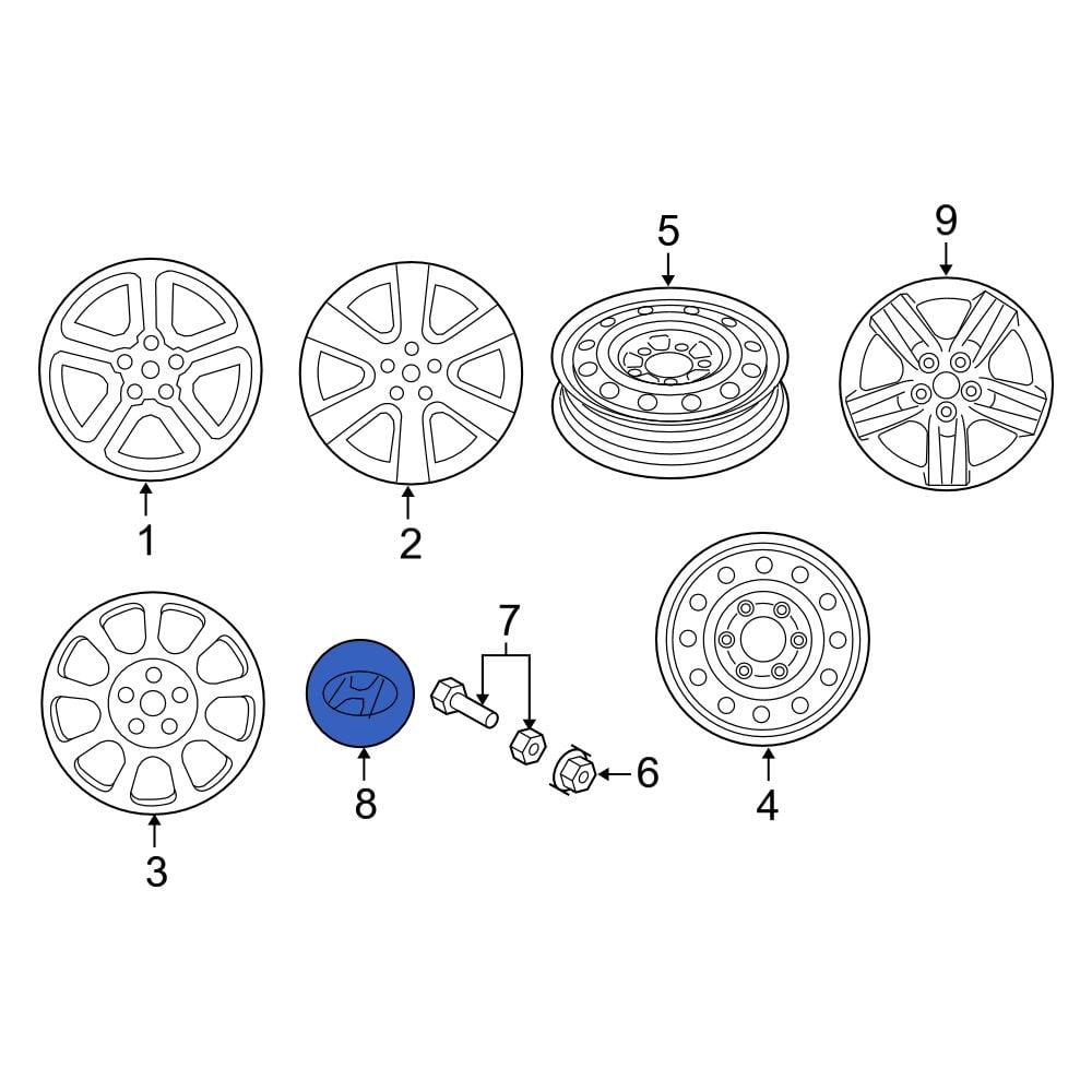 Hyundai OE 529603K250 - Wheel Cap