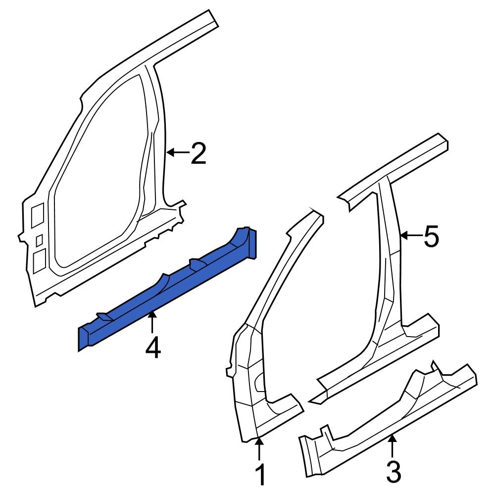 Hyundai OE 651802B210 - Front Right Rocker Panel Reinforcement