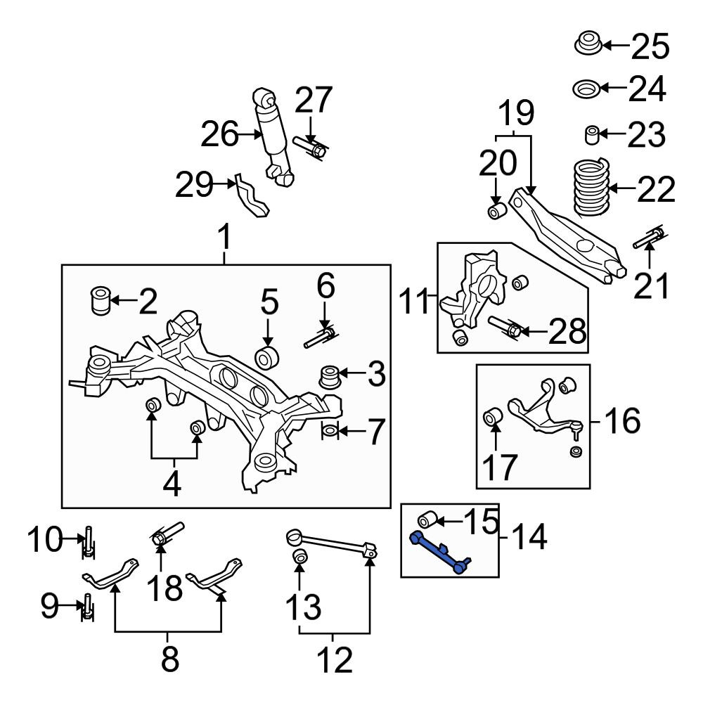 Hyundai OE 552503J010 - Rear Lower Forward Suspension Control Arm