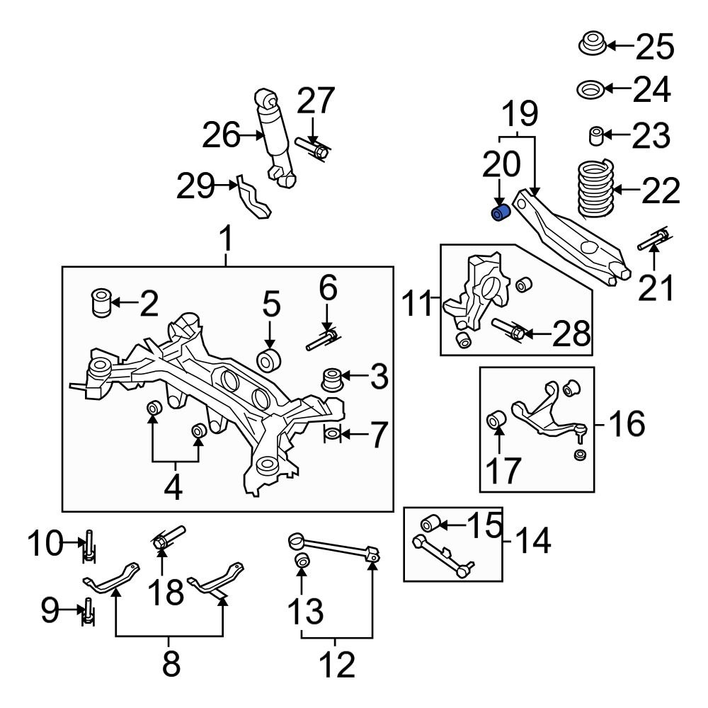 Hyundai OE 545842K000 - Front Forward Suspension Control Arm Bushing