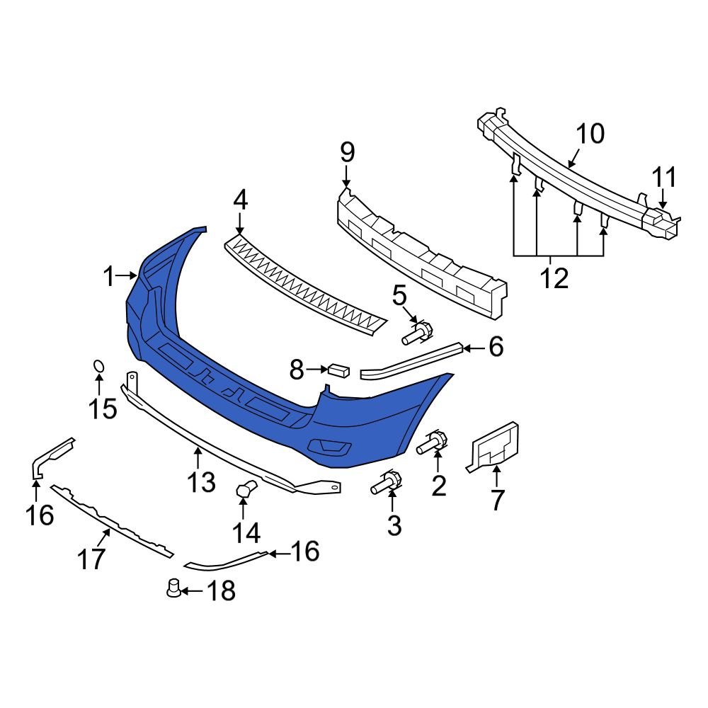 Hyundai OE 866112B020 - Rear Bumper Cover
