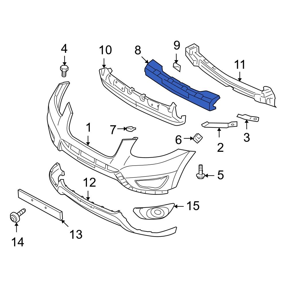 Hyundai OE 865200W700 - Front Bumper Impact Absorber