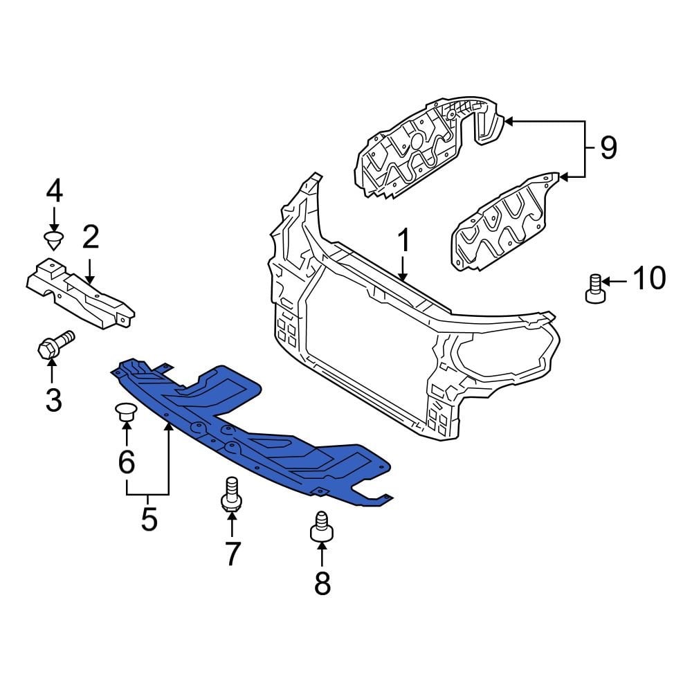 Hyundai OE 291100W800 - Front Lower Radiator Support Splash Shield