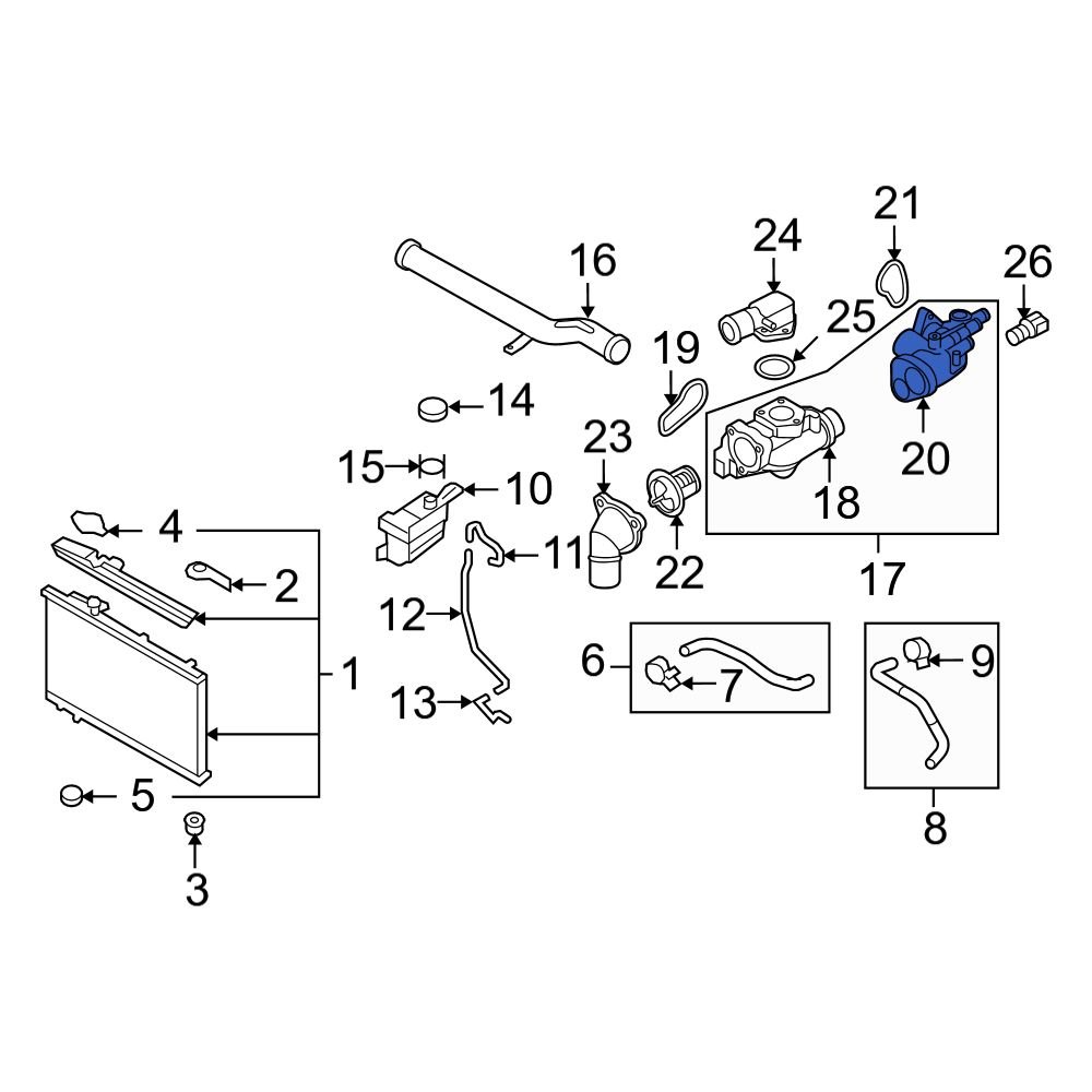 Hyundai OE 256313CAA0 - Upper Engine Coolant Thermostat Housing