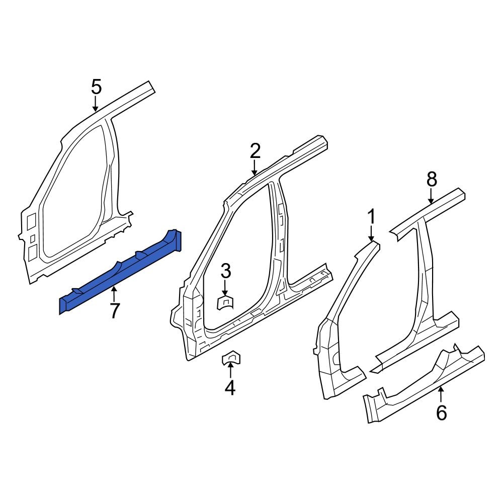 Hyundai OE 651802B210 - Front Right Rocker Panel Reinforcement