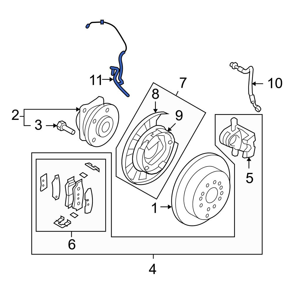 Hyundai OE 956802B000 - Rear Left ABS Wheel Speed Sensor
