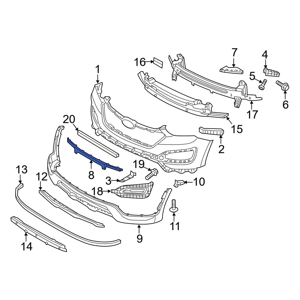 Hyundai OE 865624Z000 - Front Lower Grille