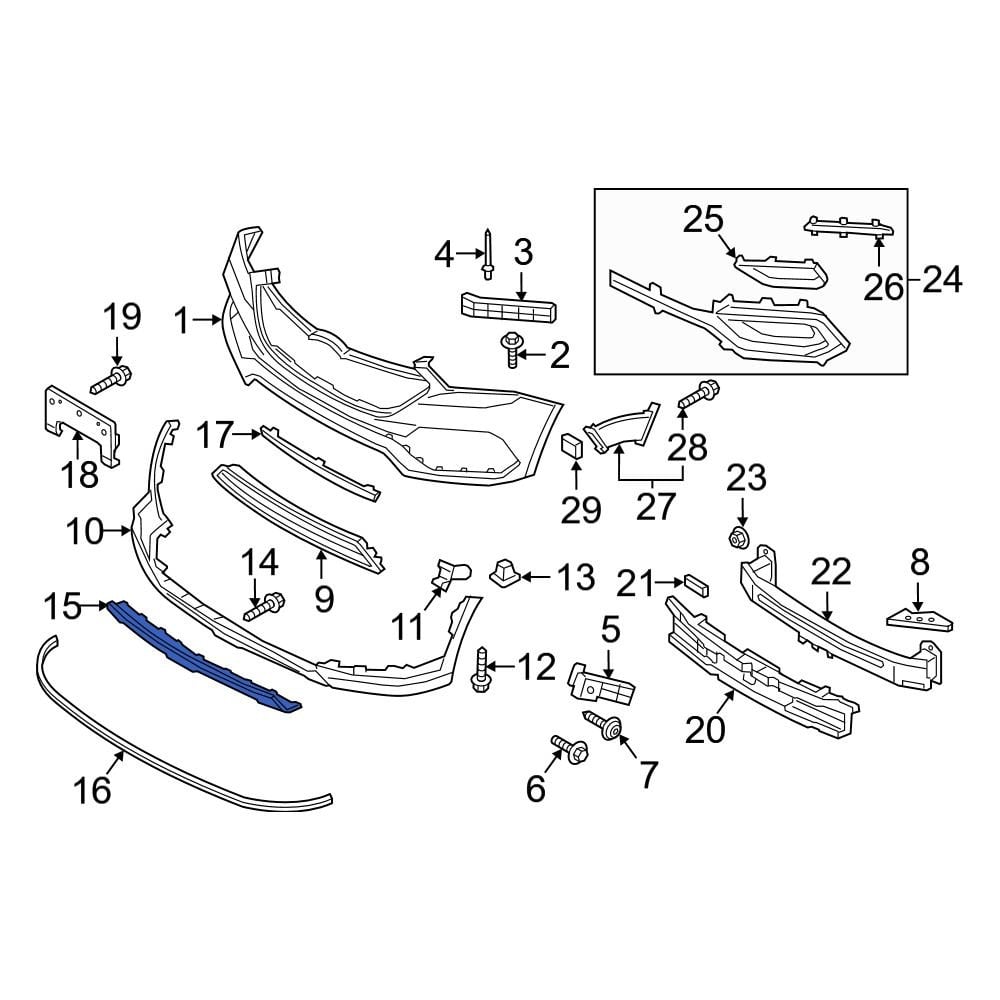 Hyundai OE 865654Z000 - Front Bumper Cover Spacer Panel