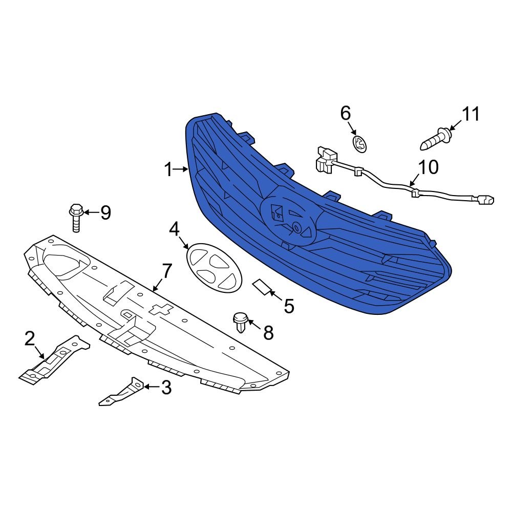 Hyundai OE 863514Z500 - Front Upper Grille