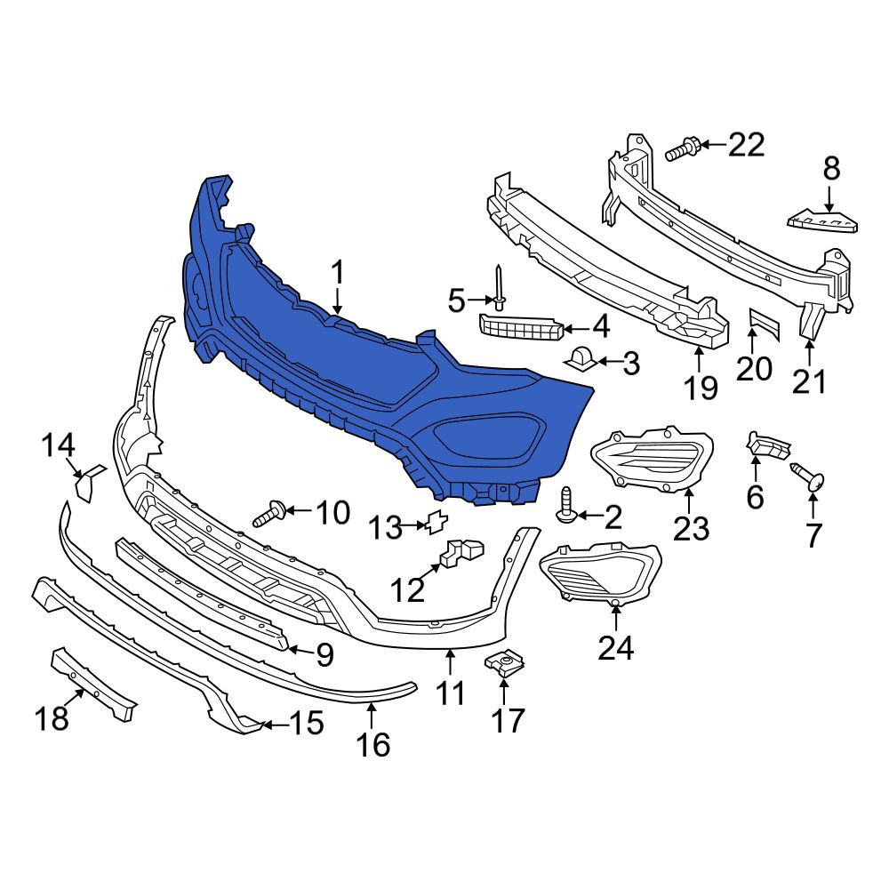 Hyundai OE 86511B8000 - Front Upper Bumper Cover