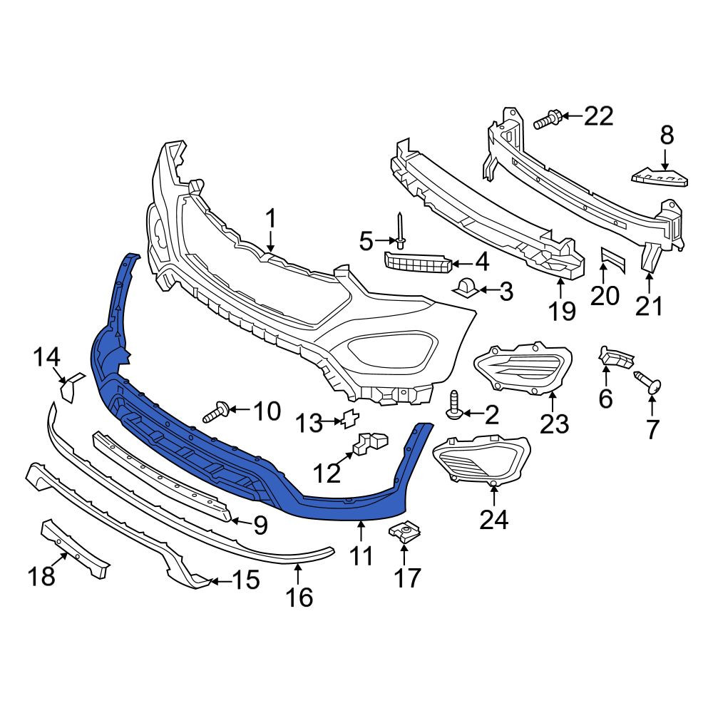 Hyundai OE 86512B8100 - Front Lower Bumper Cover