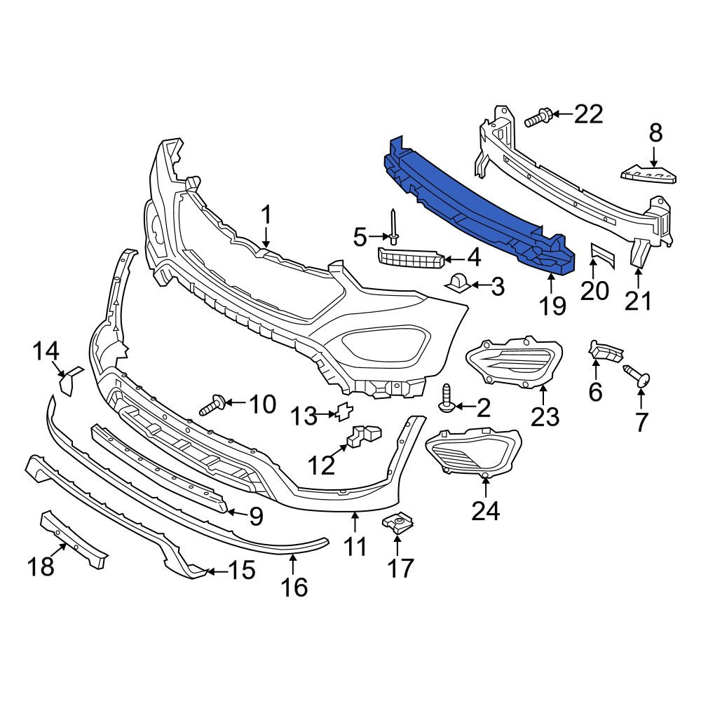 Hyundai OE 86520B8100 - Front Bumper Impact Absorber