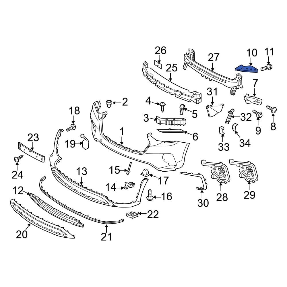 Hyundai OE 865512W000 - Front Left Bumper Cover Stay