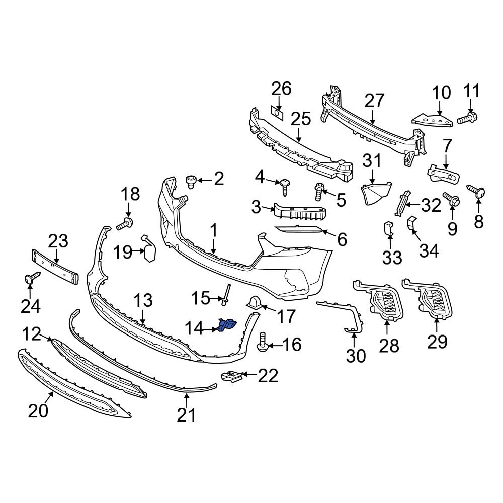 Hyundai OE 86625S2000 - Left Lower Bumper Cover Bracket