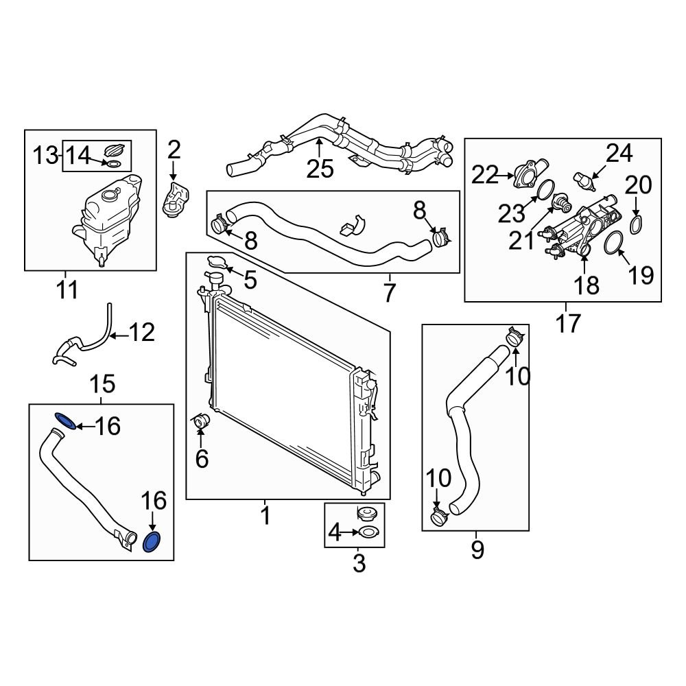 Hyundai OE 2546221010 - Engine Coolant Pipe O-Ring