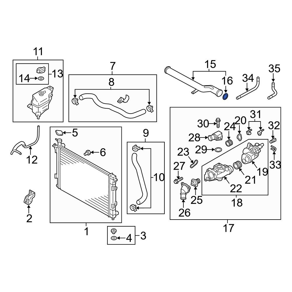 Hyundai OE 2546235504 - Engine Coolant Pipe Seal