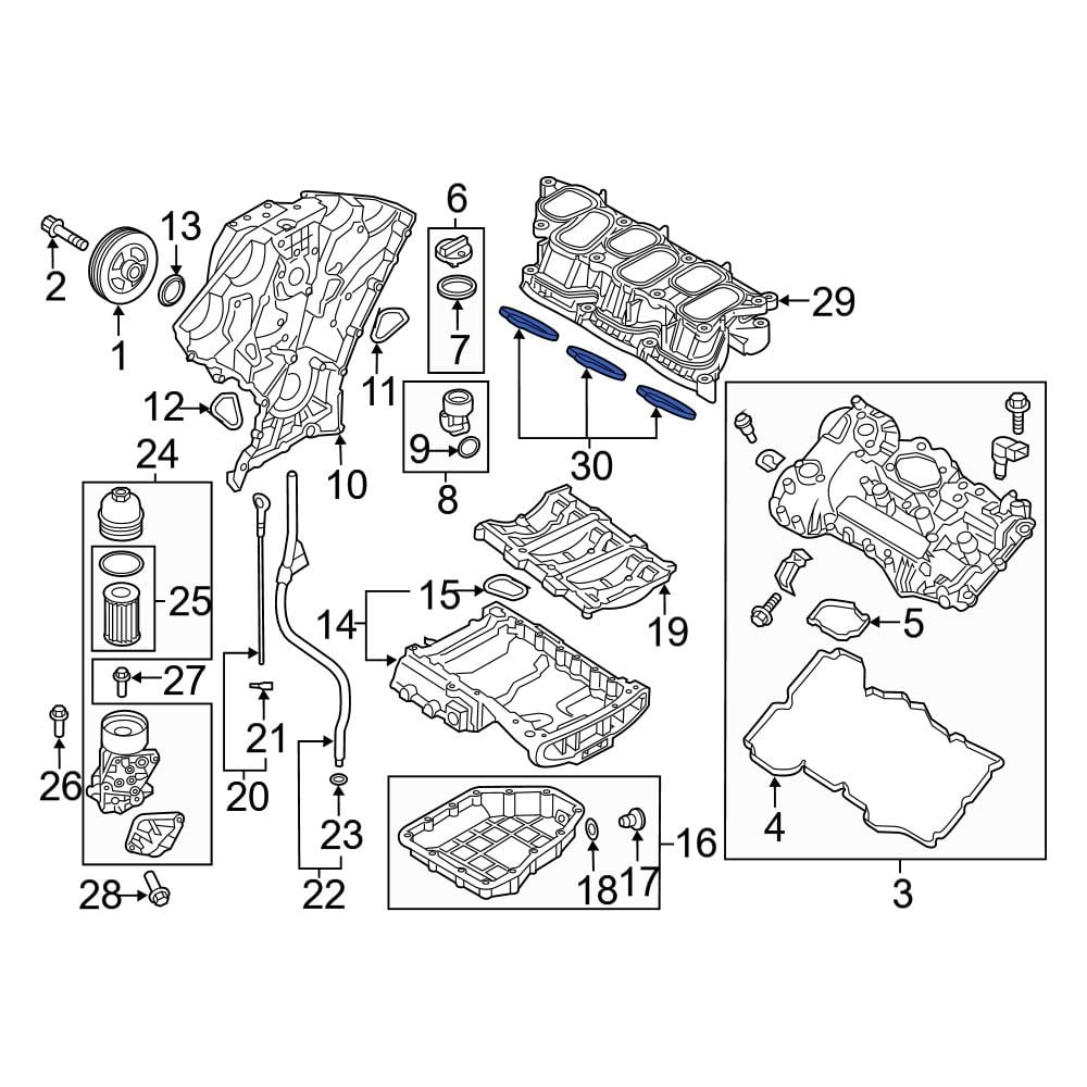 Hyundai OE 282153CFA0 - Lower Engine Intake Manifold Gasket