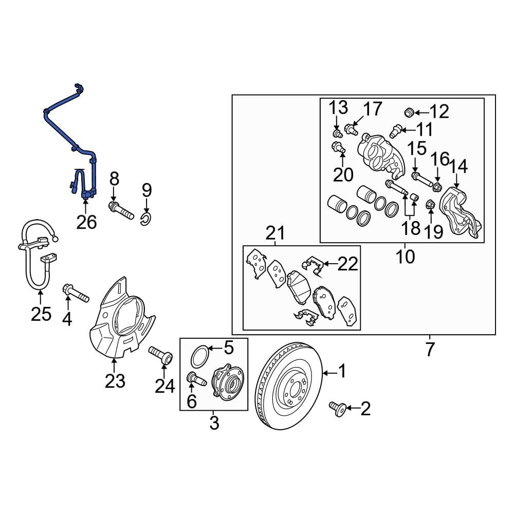Hyundai OE 956702W000 - Front Left ABS Wheel Speed Sensor