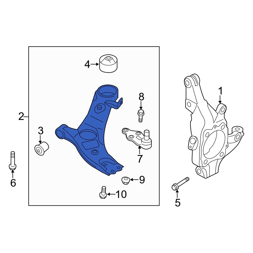 Hyundai OE 552502W000 - Rear Lower Forward Suspension Control Arm