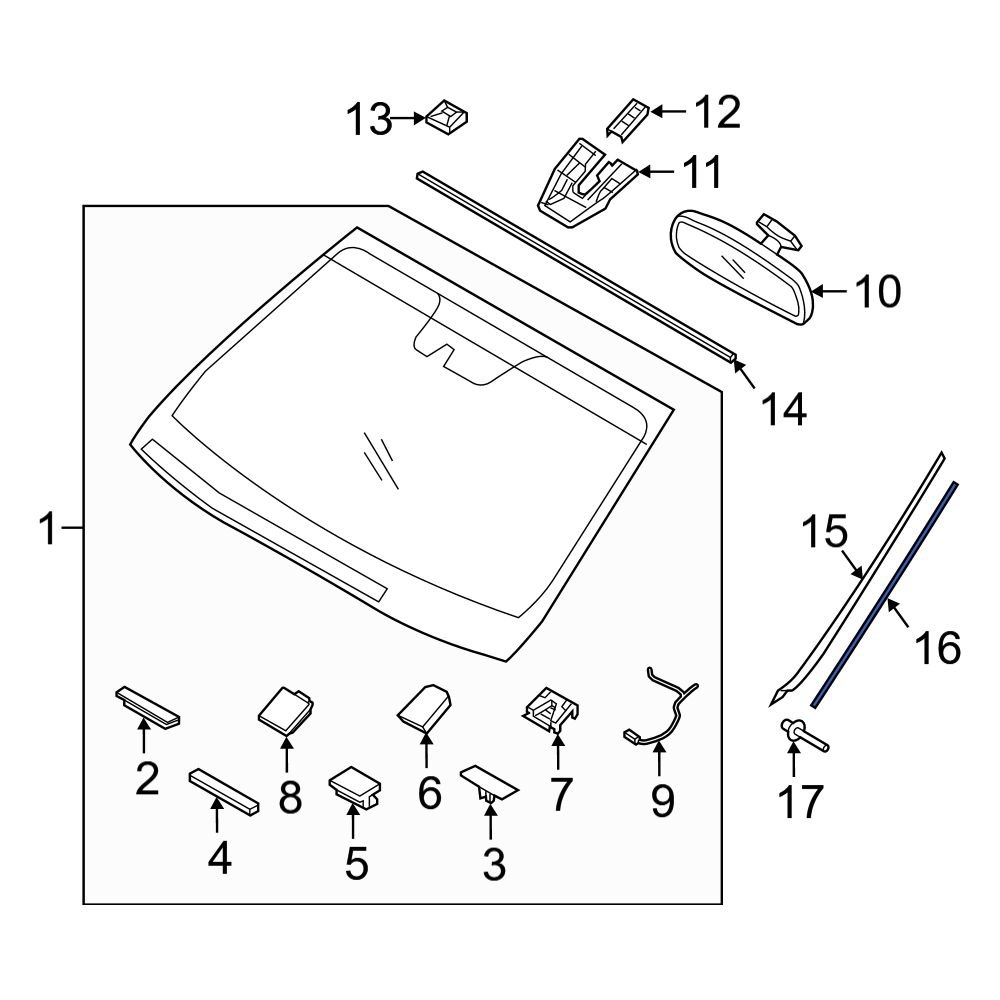 Hyundai OE 86137S1000 - Left Windshield Molding Bracket