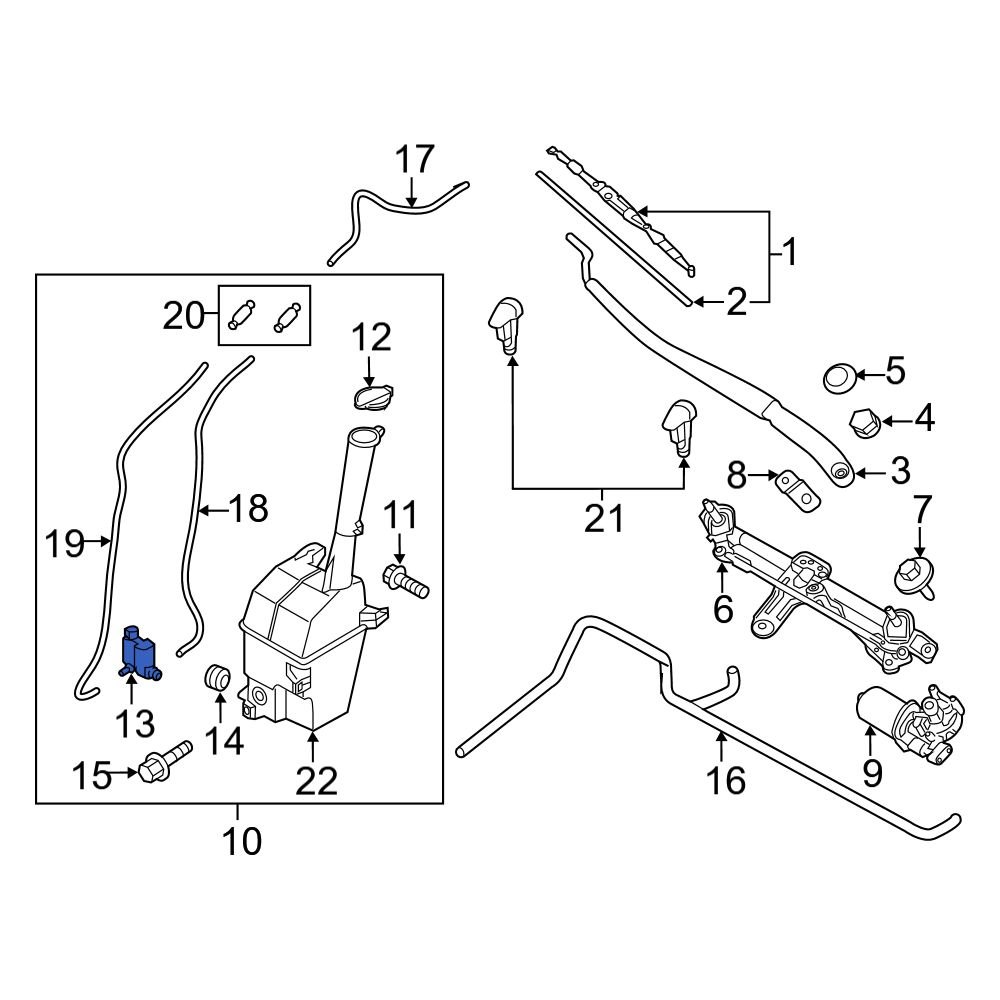 Hyundai OE 985102V100 - Windshield Washer Pump