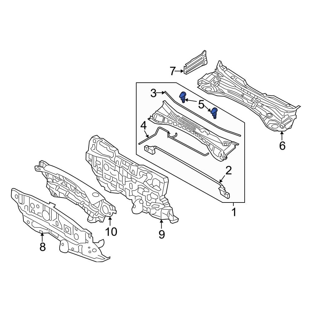 Hyundai OE 986303J000 - Front Windshield Washer Nozzle