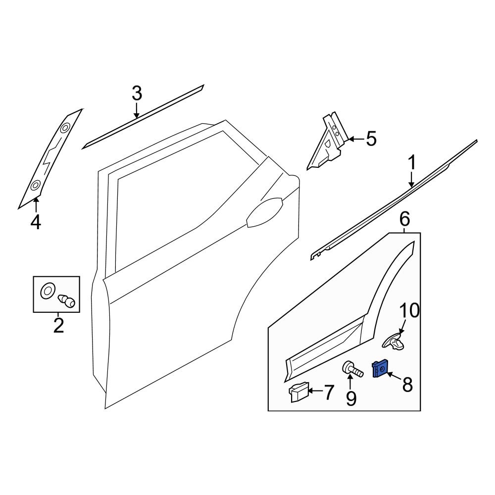 Hyundai OE 877562J000 - Door Molding Nut