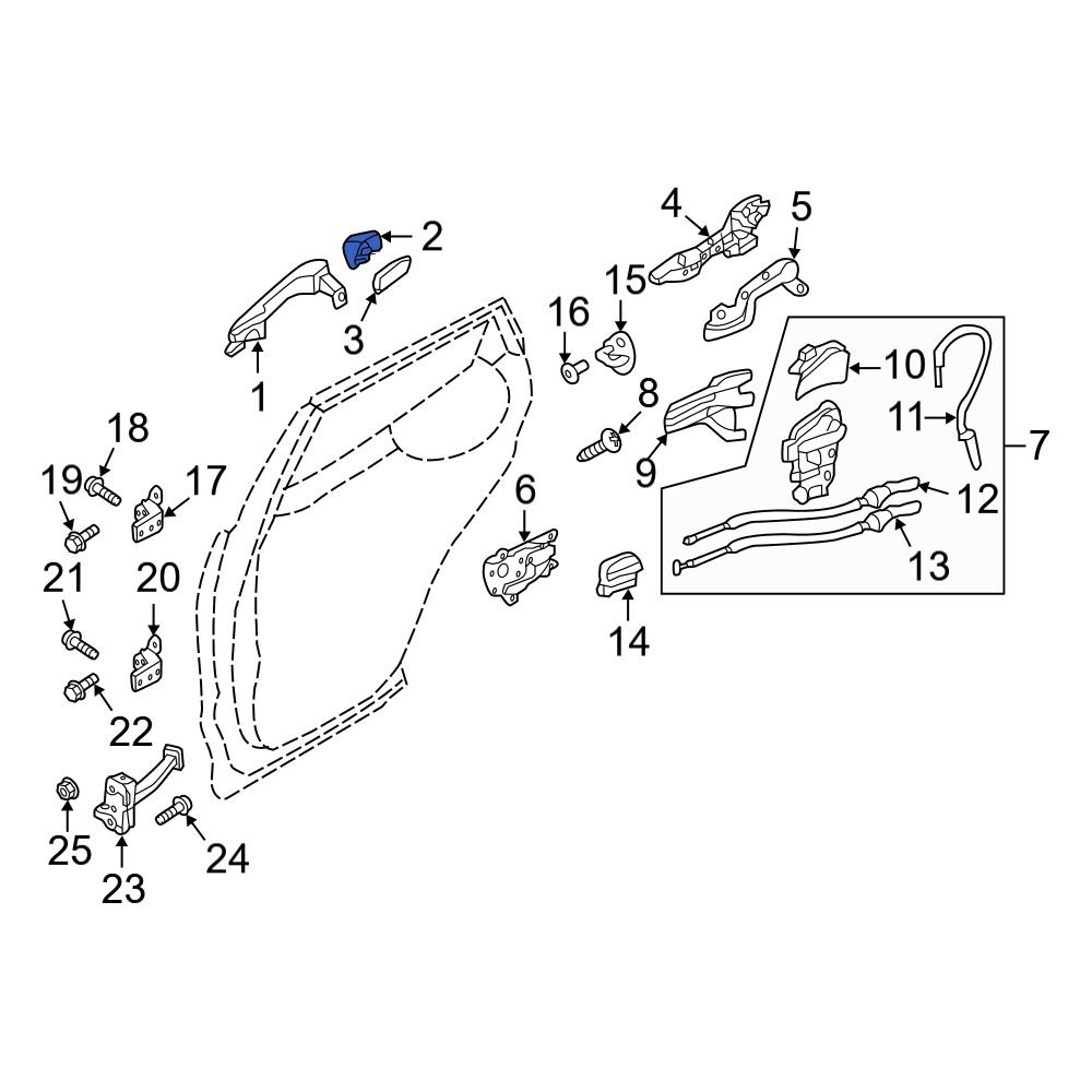 Hyundai OE 82662S1000 - Front Right Outer Exterior Door Handle Cover