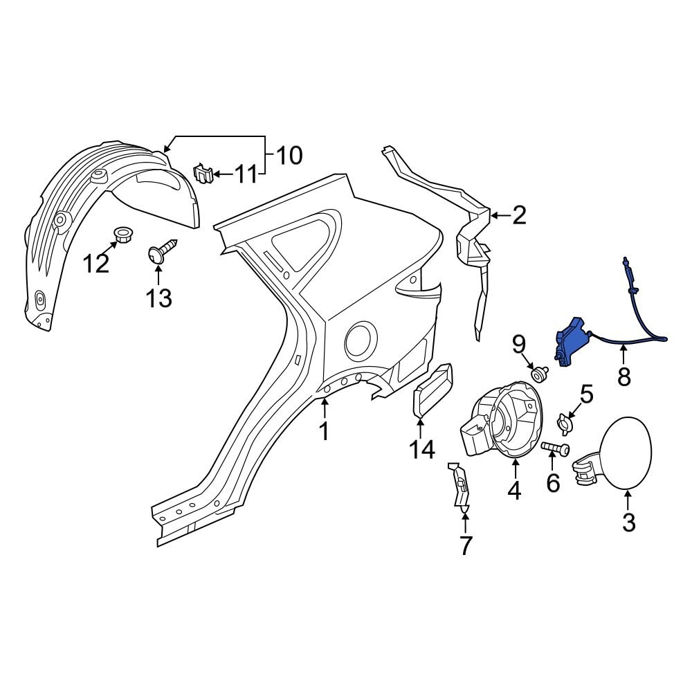 Hyundai OE 815902W000 - Rear Fuel Filler Door Lock Actuator