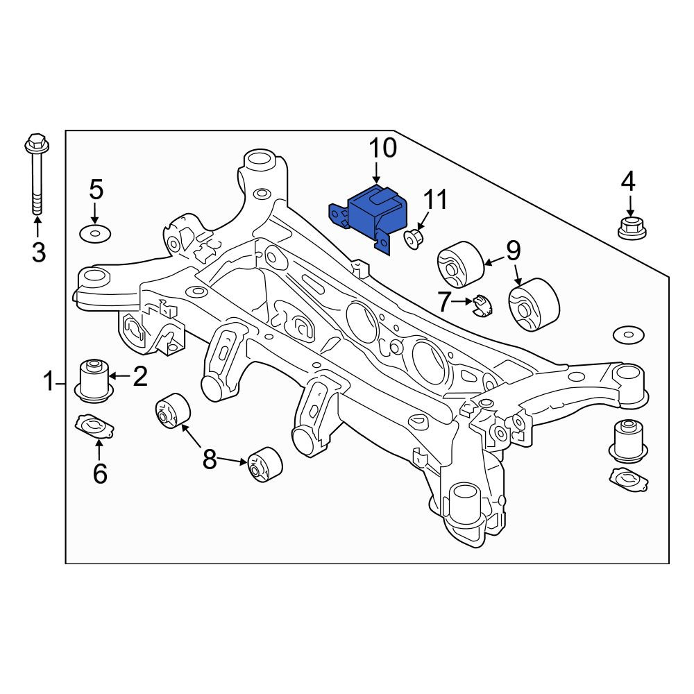 Hyundai OE 624992W001 - Center Suspension Crossmember Insulator