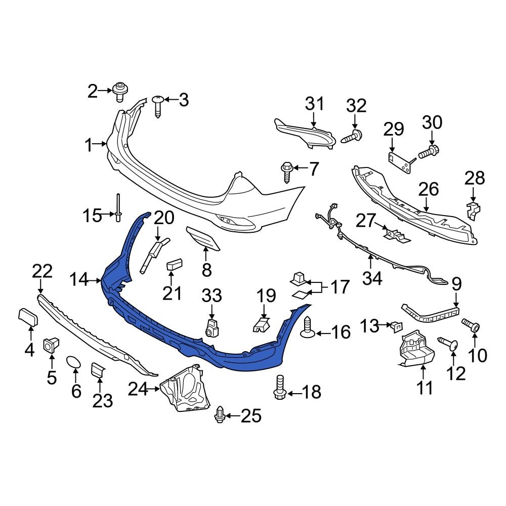 Hyundai OE 865114Z500 - Front Upper Bumper Cover