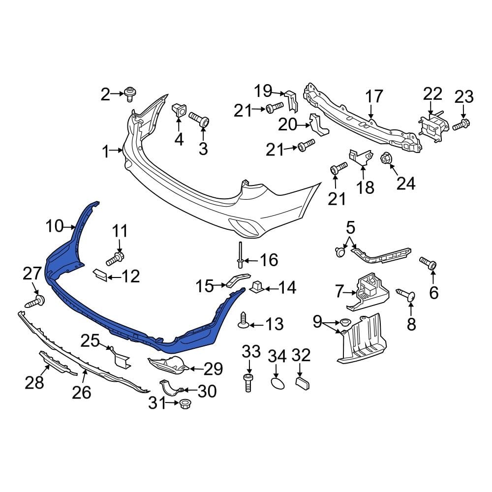 Hyundai OE 86650S2000 - Rear Lower Bumper Cover