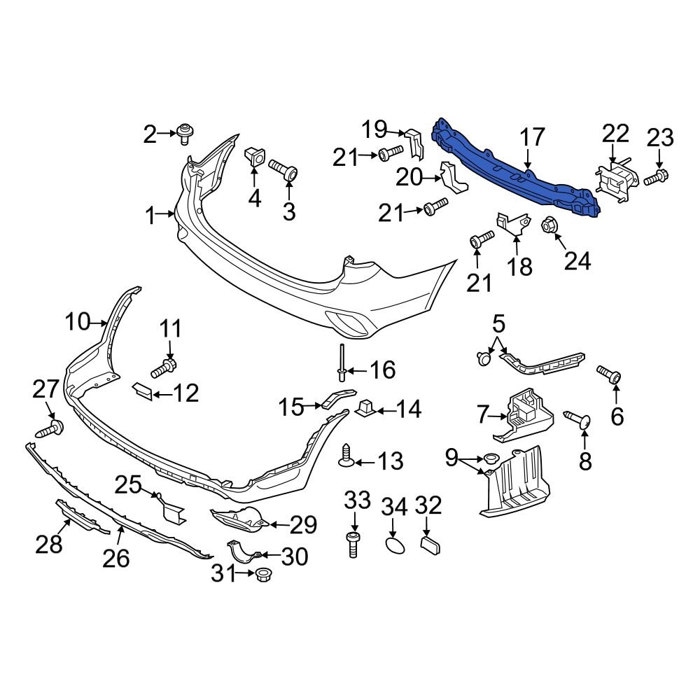 Hyundai OE 86631S2000 - Rear Bumper Impact Bar
