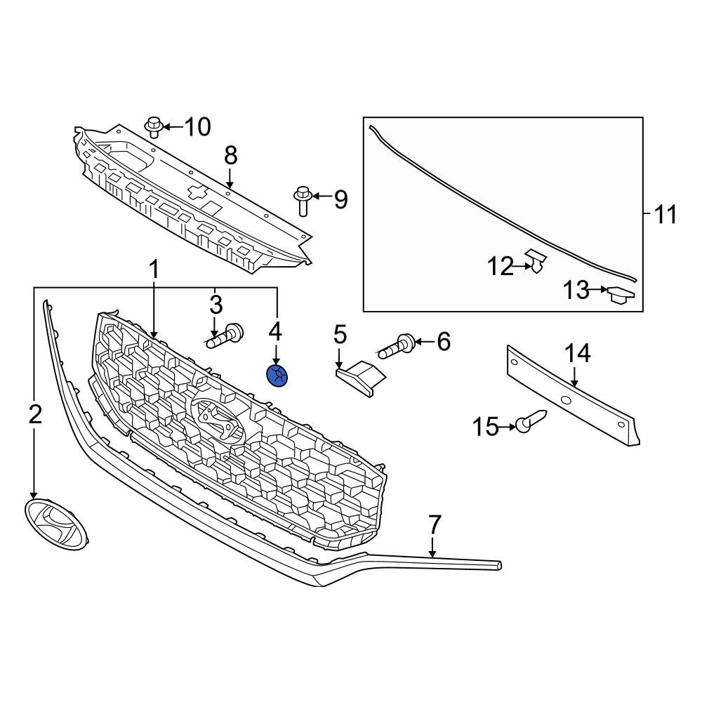Hyundai OE 8665517000 - Grille Emblem Nut