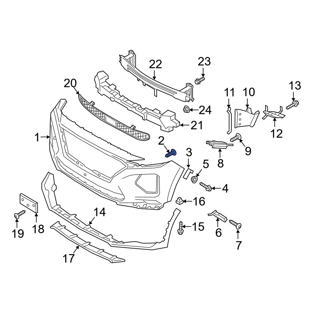 Hyundai OE 1244206207K - Bumper Cover Screw