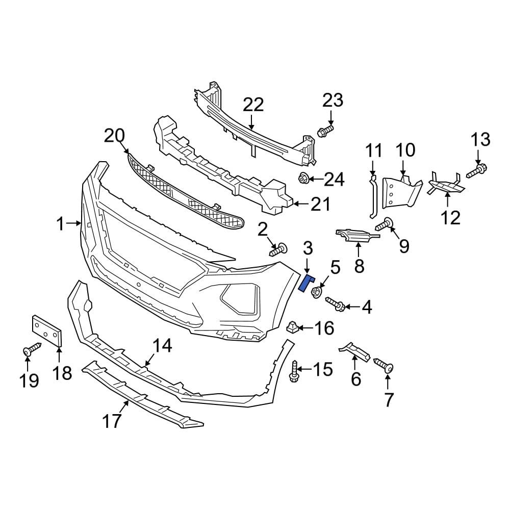Hyundai OE 86528S2000 - Front Right Bumper Cover Stay