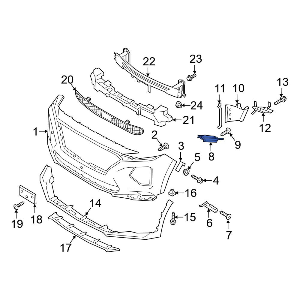 Hyundai OE 86556S2000 - Front Right Bumper Cover Reinforcement