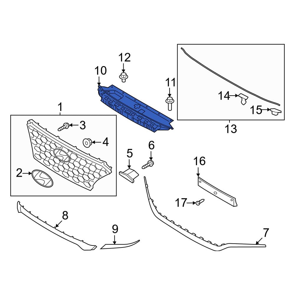 Hyundai OE 86390S2500 - Front Radiator Support Access Cover