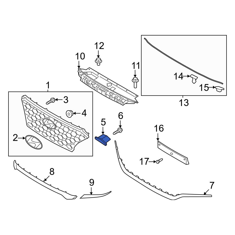 Hyundai OE 86355S2500 - Grille Bracket