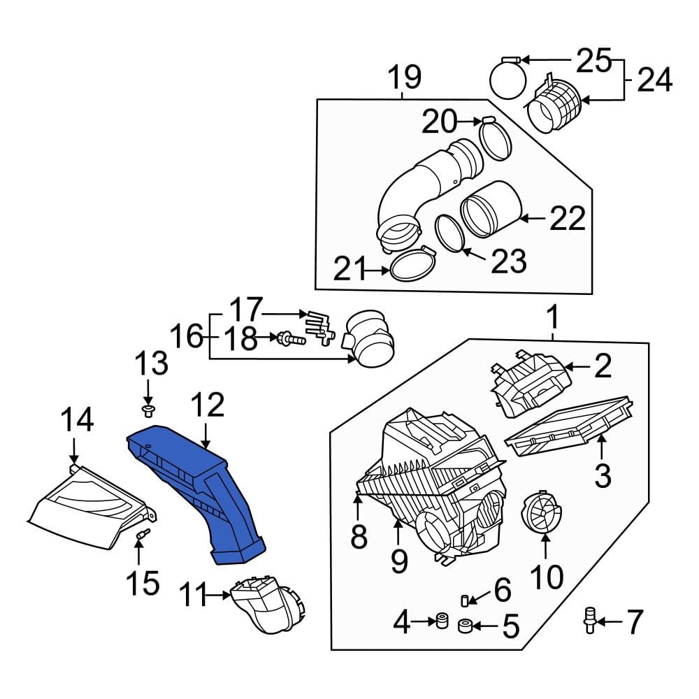 Hyundai OE 28210P2000 - Front Upper Engine Air Intake Hose