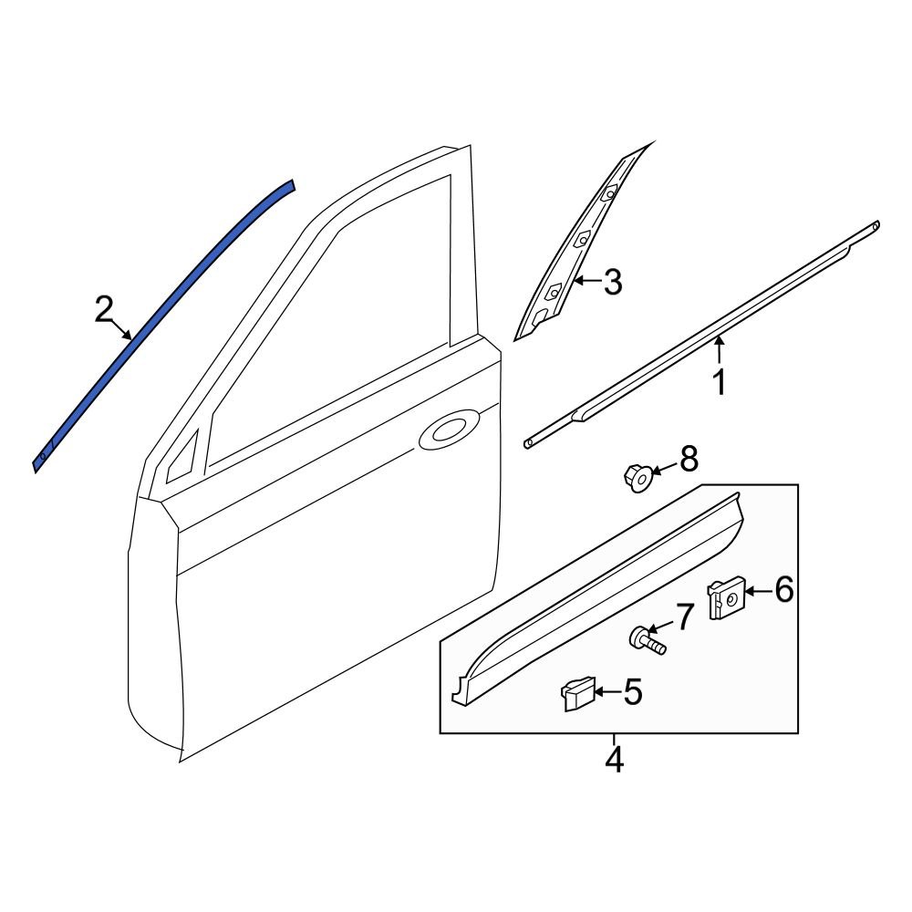 Hyundai OE 82850S1000 - Front Left Door Reveal Molding