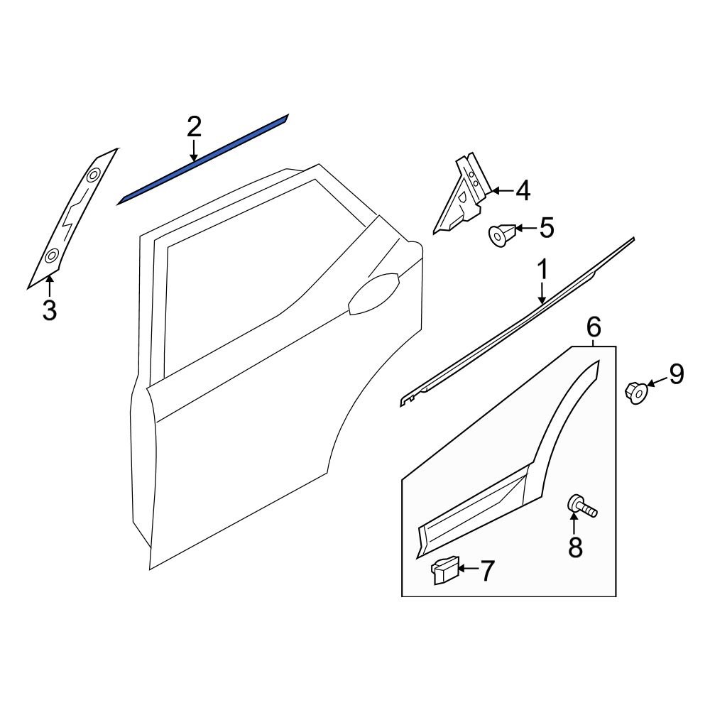 Hyundai OE 82850S1000 - Front Left Door Reveal Molding