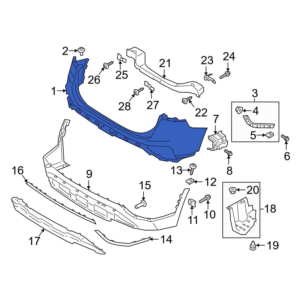 Hyundai OE 86611S2000 - Rear Upper Bumper Cover