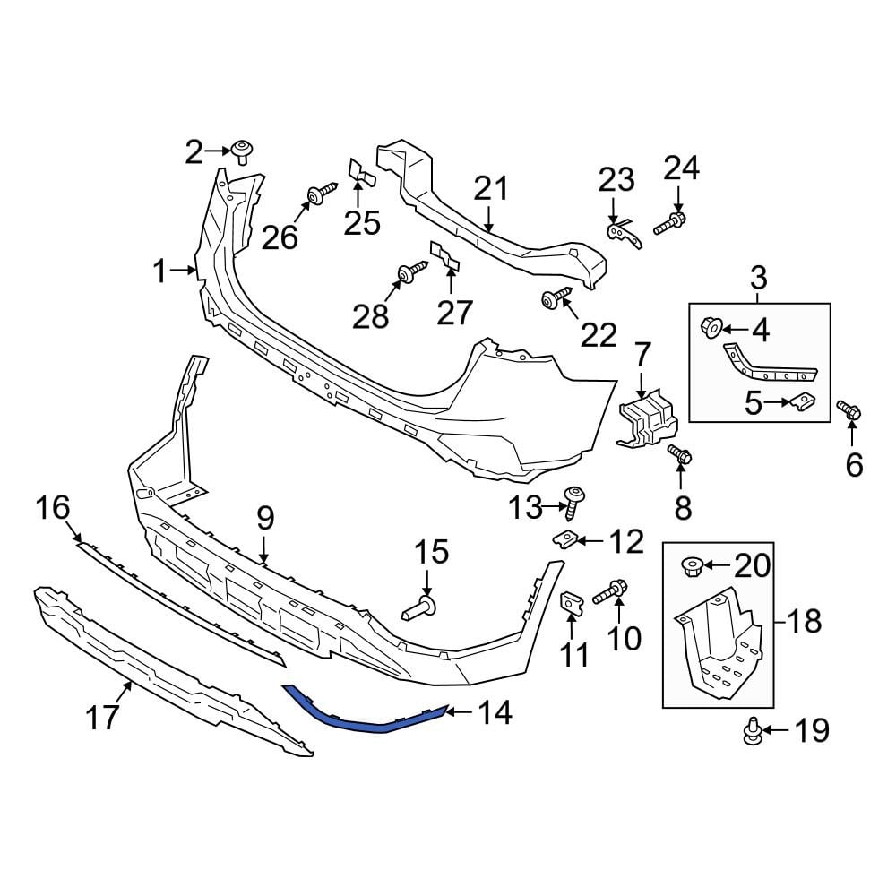 Hyundai OE 86555B8AA0 - Front Left Bumper Trim
