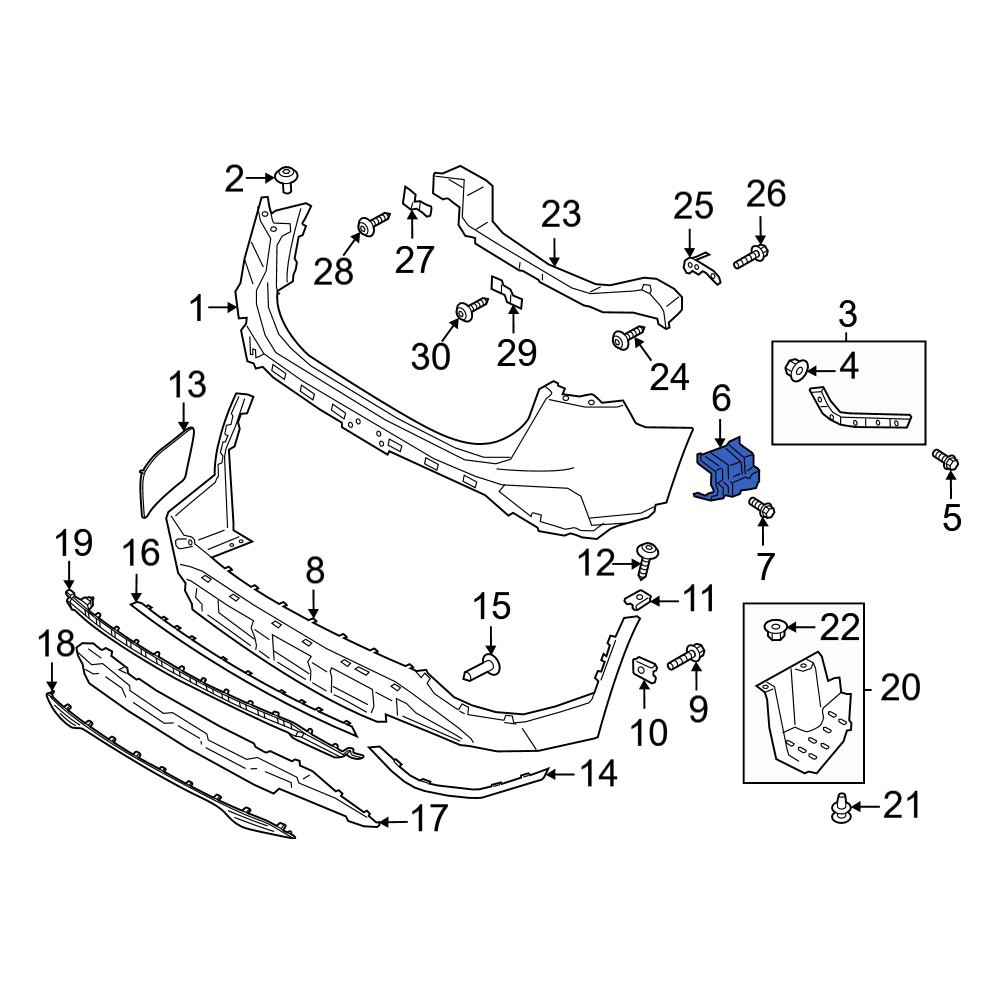 Hyundai OE 86614S2500 - Rear Right Bumper Cover Support Rail